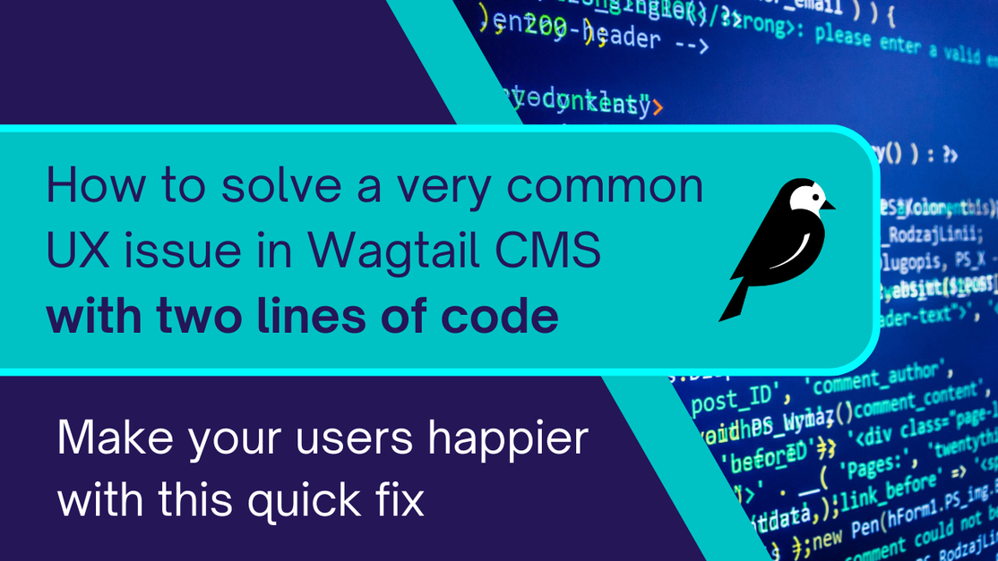 How to fix a very common Wagtail UX issue in two lines of code | Wagtail CMS